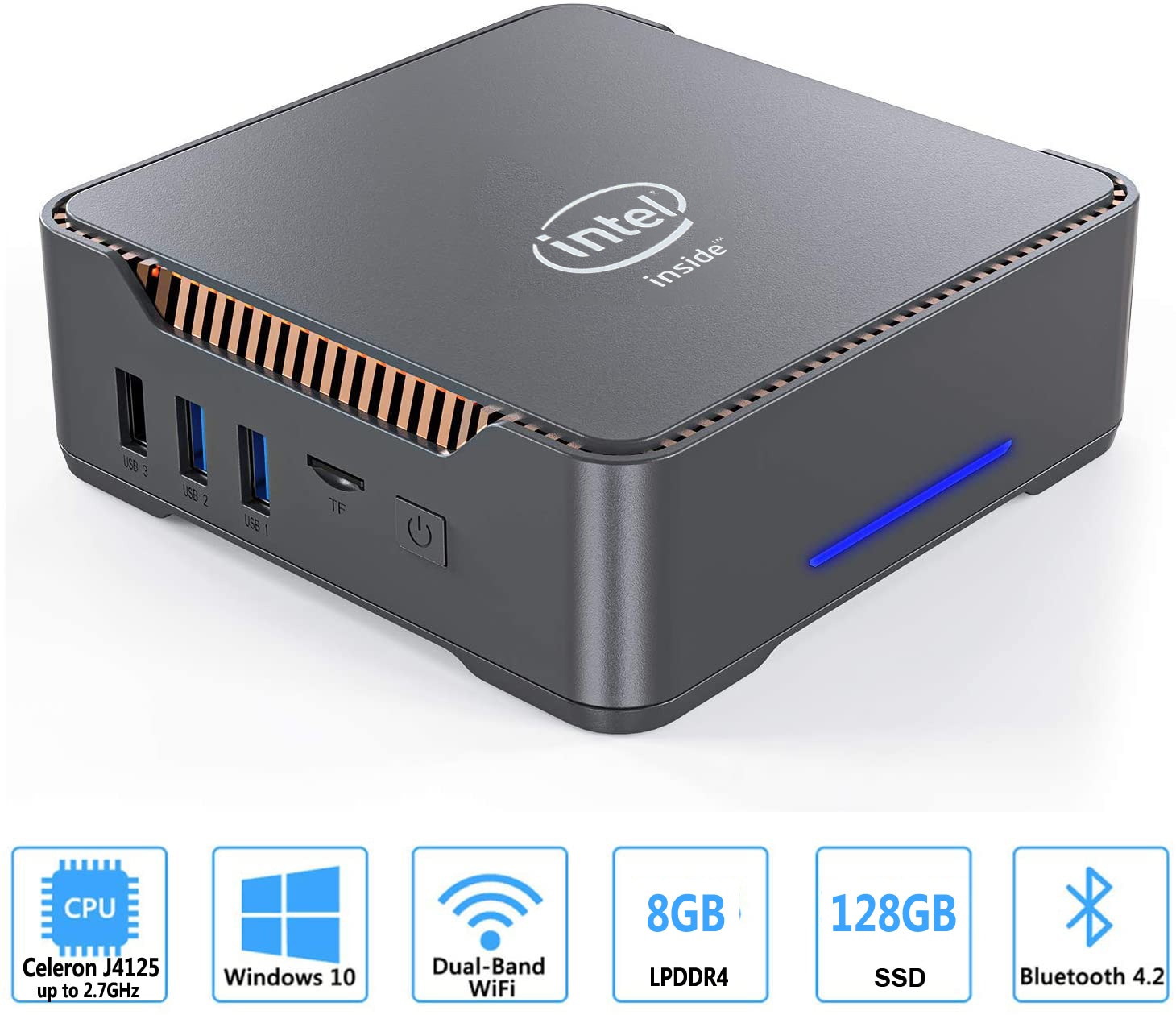 Windows 10 Mini Desktop PC Intel Celeron J4125 Quad Core 8GB RAM 128GB dual WIFI - i-diskhouse