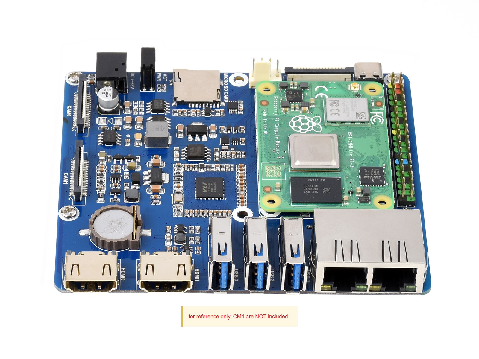 Dual Gigabit Ethernet Base Board Designed For Raspberry Pi Compute